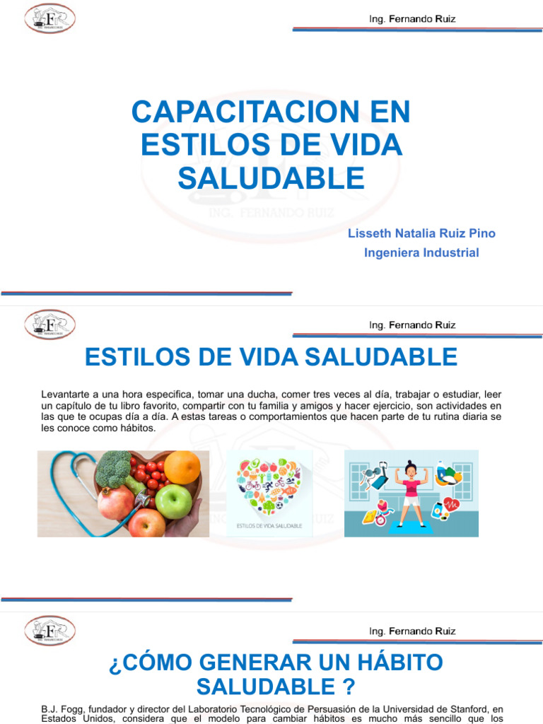 Capacitacion Estilos de Vida Saludable | PDF | Obesidad | Dormir