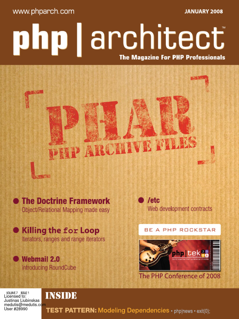 Phparchitect 2008 01 | PDF | Pear | Php