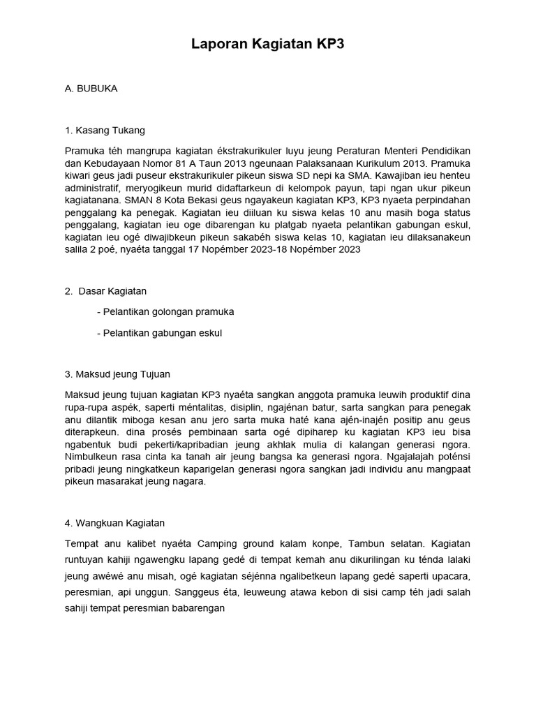 Laporan Kagiatan KP3 Sunda (Dinara) | PDF