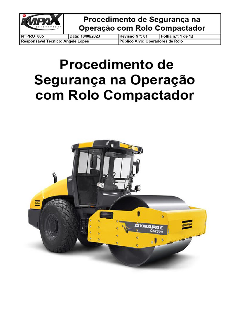 Segurança na Operação de Rolo Compactador | PDF | Tráfego