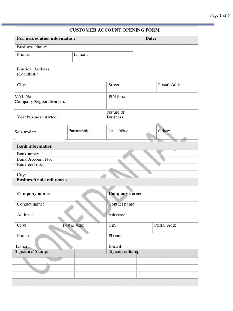 Account Opening Form - Gilanis Distributors LTD Updated | PDF | Cheque ...