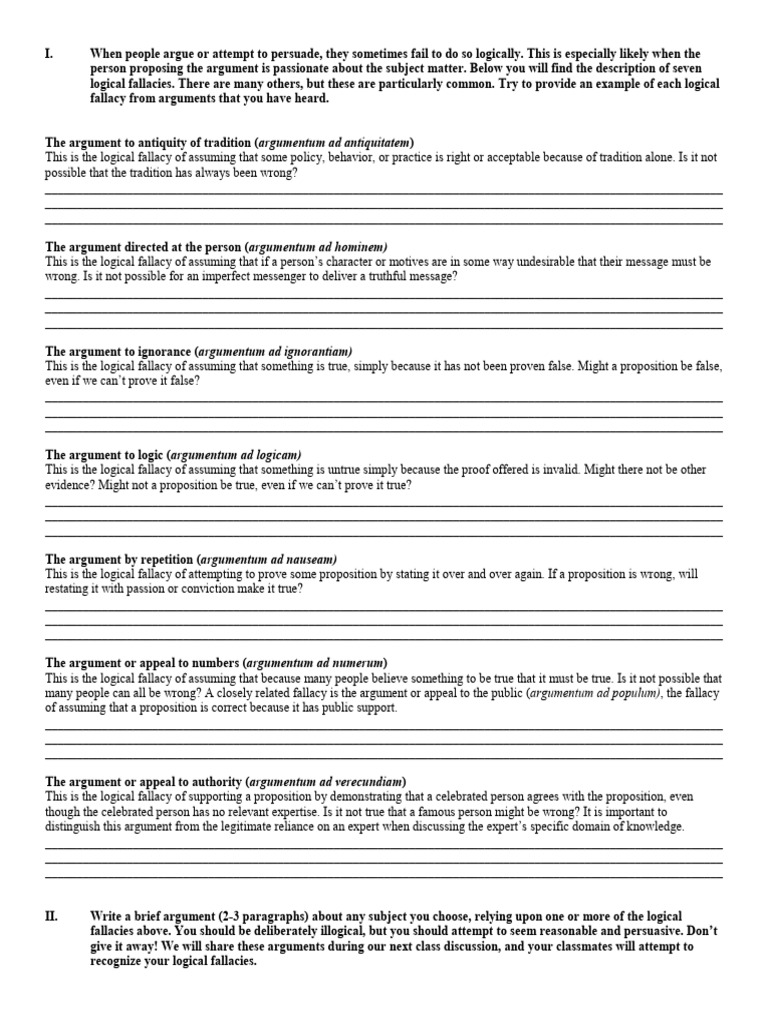 Logical Fallacies | PDF | Fallacy | Argument Logical Fallacies | PDF | Fallacy | Argument