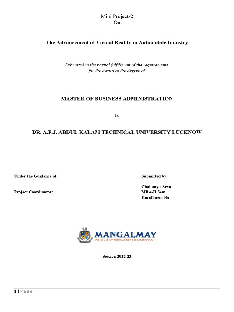 Mini Project-2 | PDF | Virtual Reality | Simulation