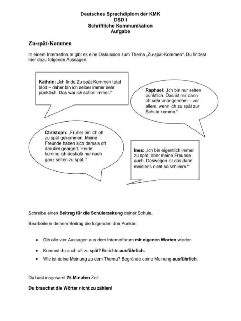 DSD I Schriftliche Kommunikation Aufgabe-3 | PDF