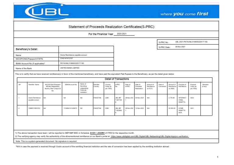 S-PRC Report | PDF | Remittance | Banking