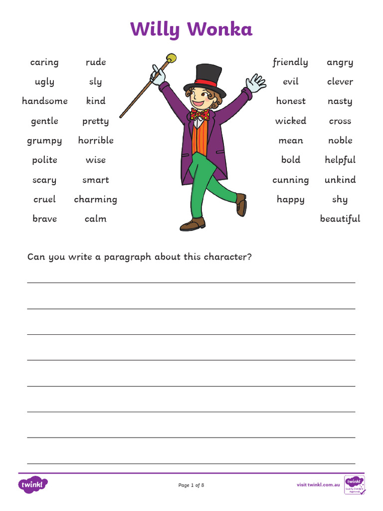 Character Description Writing Frame To Support Teaching On Charlie And