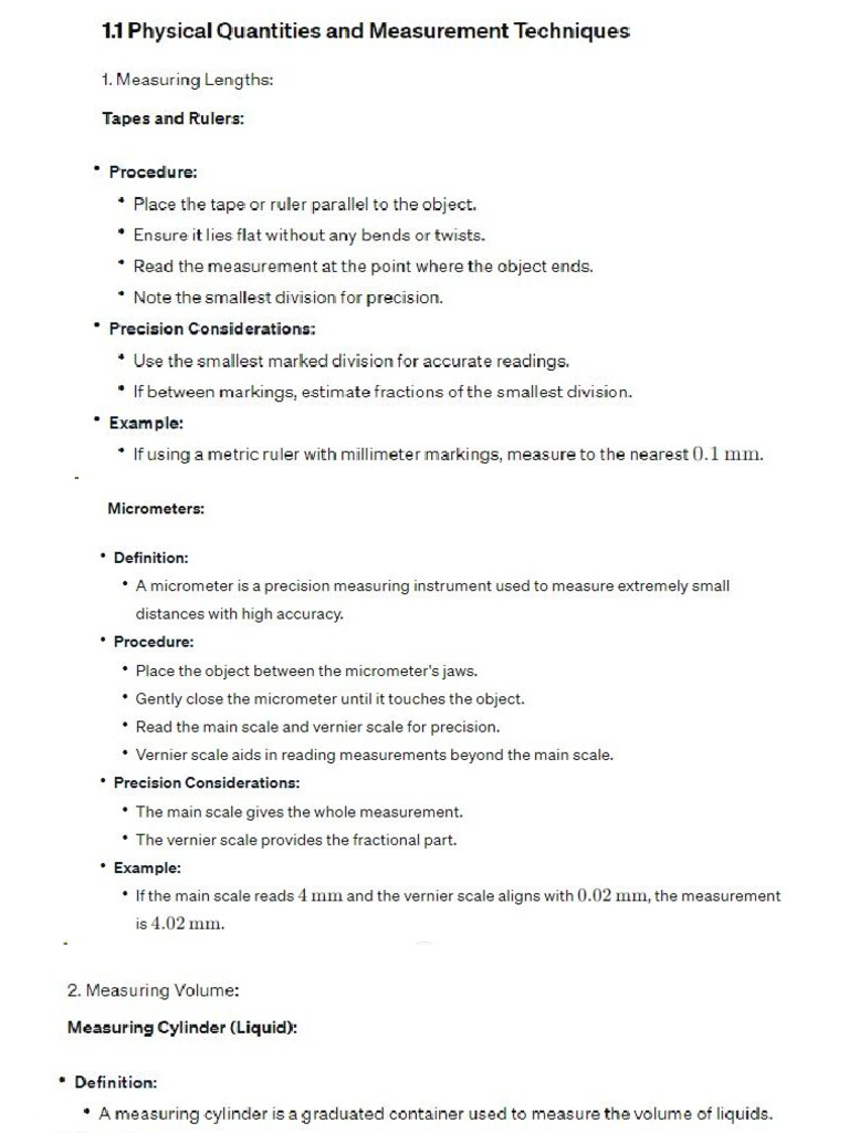 1.1 # Physical Quantities and Measurement Techniques | PDF