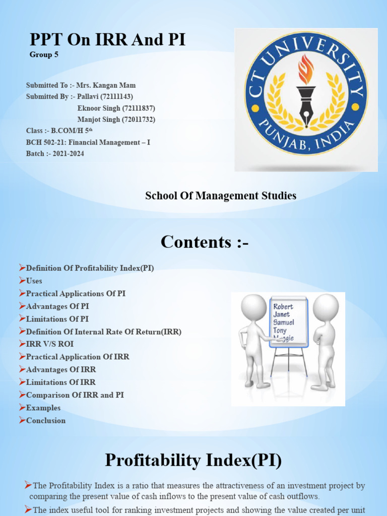 IRR and PI - Group 5 | PDF | Internal Rate Of Return | Private Sector