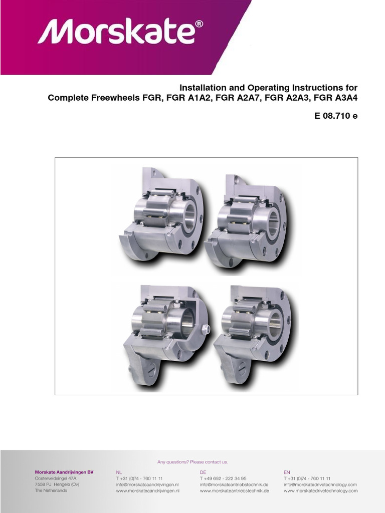 Installation Instructions FGR ... R | PDF | Clutch | Mechanical Engineering