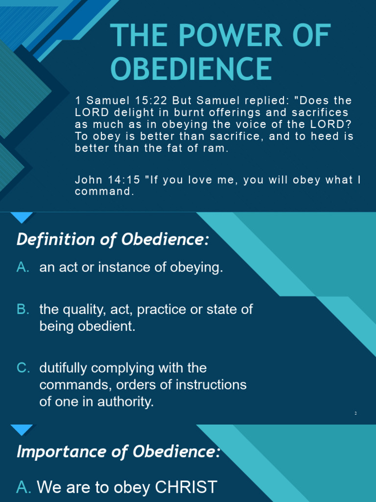 The Power of Obedience | PDF