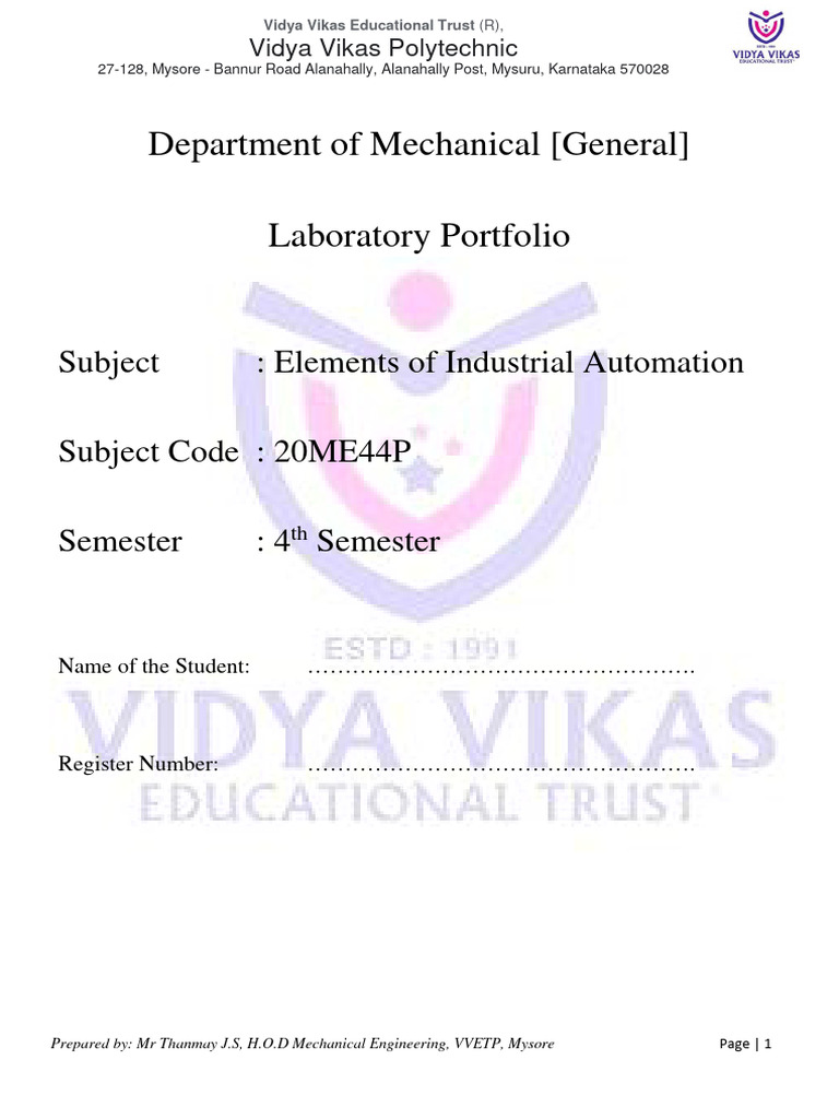 Elements of Industrial Automation Portfolio | PDF | Programmable Logic Controller | Electric Motor