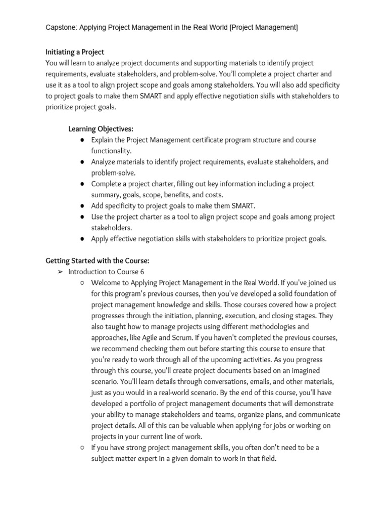 Project Management in Real-World Scenarios | PDF | Project Management ...