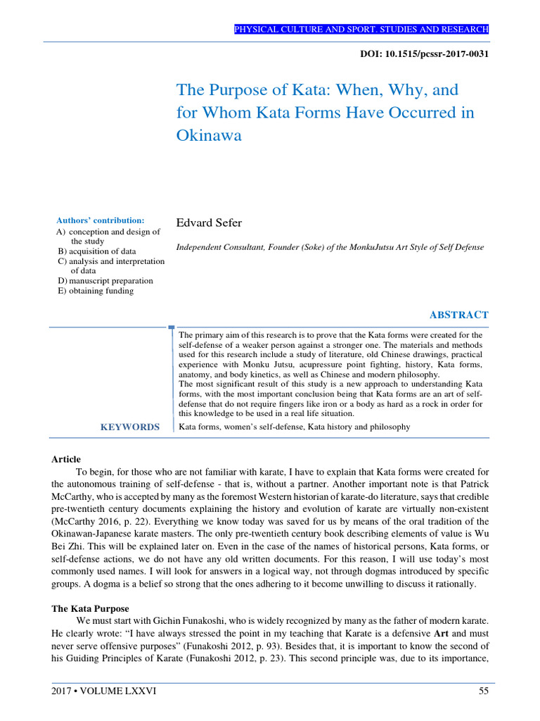 The Purpose of Kata: When, Why, and For Whom Kata Forms Have Occurred ...