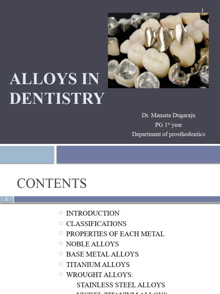 Alloys in Dentistry | PDF | Titanium | Alloy