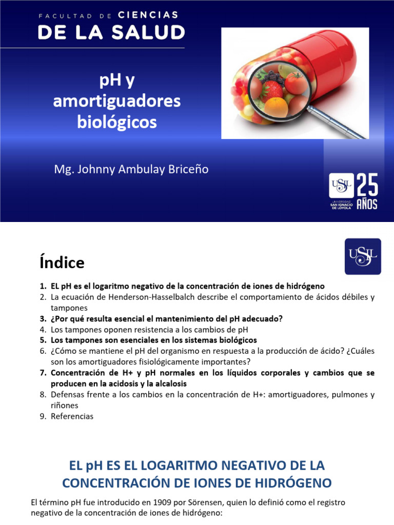 Clase 1. PH y Amortiguadores Biológicos | PDF | Solución tampón | Ph