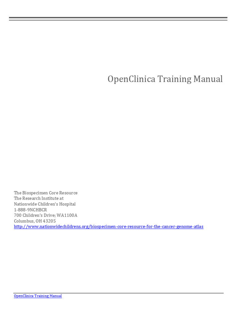 OpenClinica Training Manual | PDF | User (Computing) | Computing