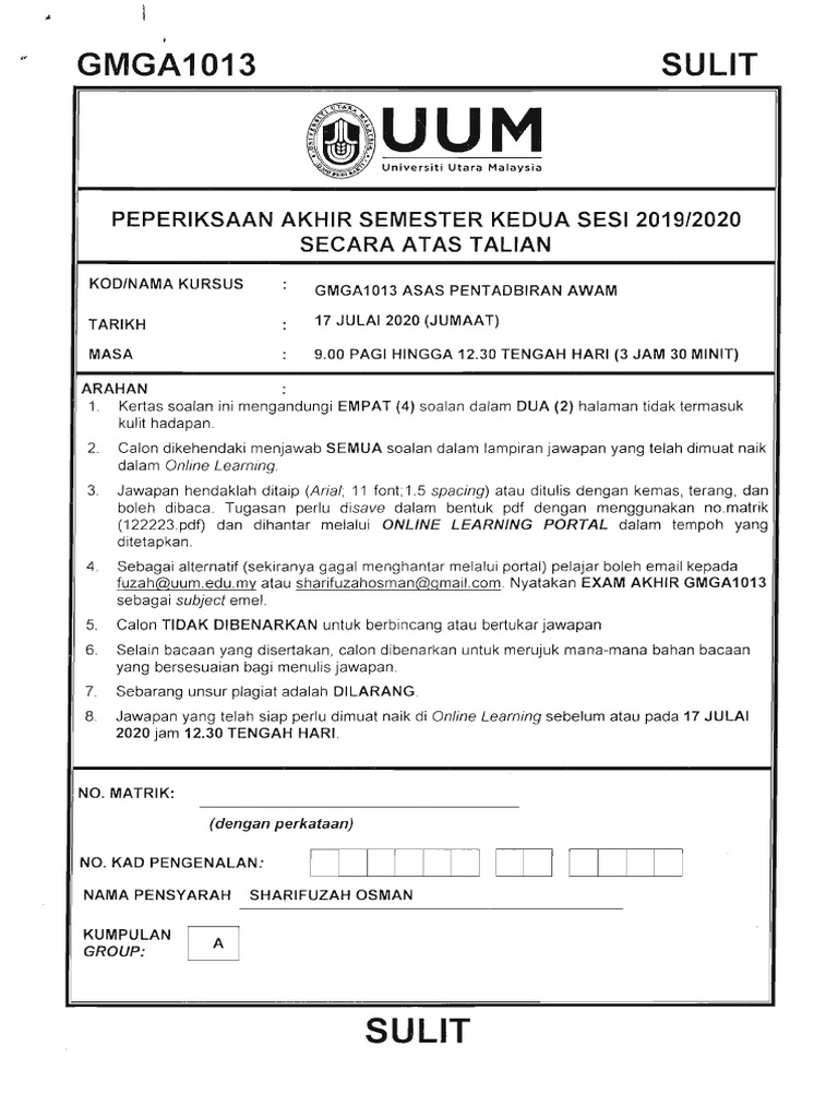 Gmga1013 2 2019 2020 - (A192) | PDF