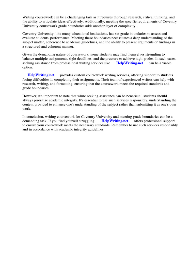 Coventry University Coursework Grade Boundaries | PDF | Career & Growth ...