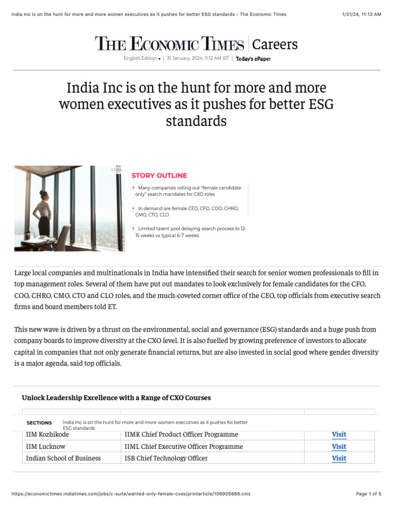 Diversity at CXO Level | PDF | Private Law | Business Law