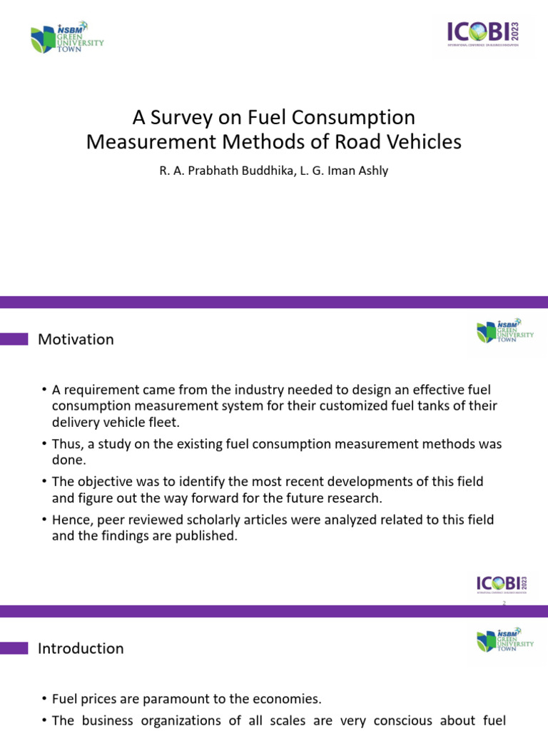 A Survey On Fuel Consumption Measurement Methods of Road Vehicles ...