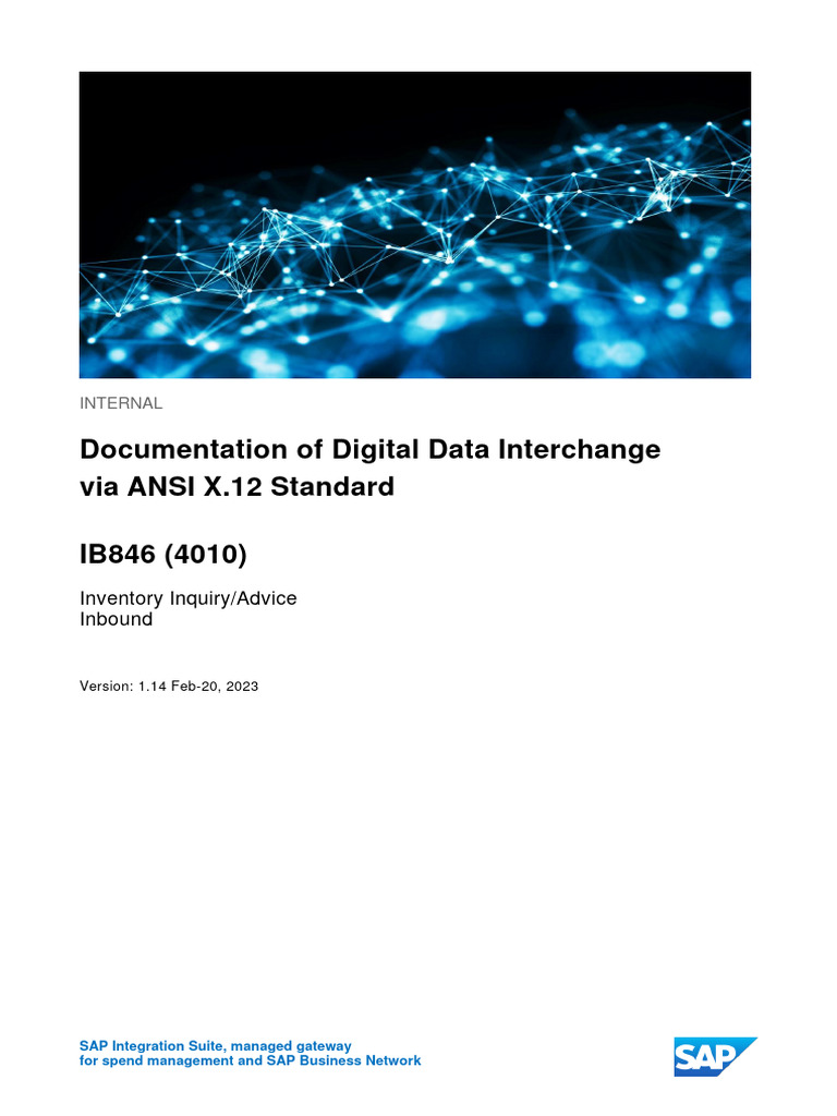 Documentation of Digital Data Interchange Via ANSI X.12 Standard IB846 (4010) | PDF | Electronic ...