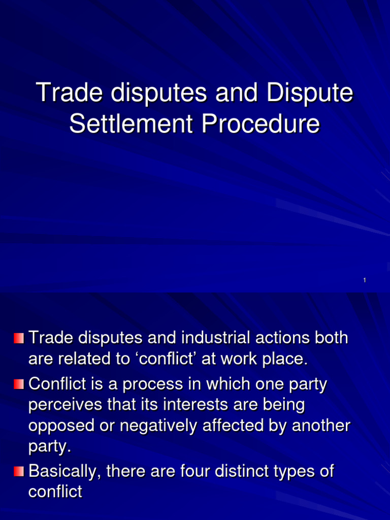 Topic 8 - Trade Dispute Settlement of Trade Dispute | PDF | Strike ...