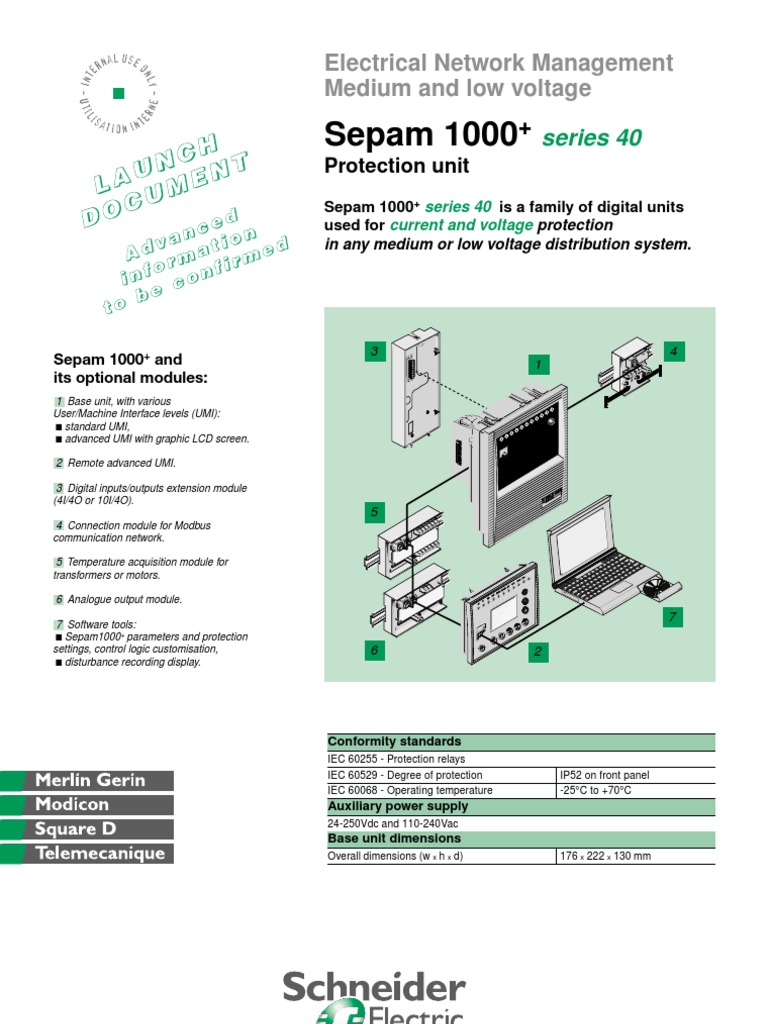 Sepam1000 S40 letEN01 | PDF | Relay | Electrical Substation
