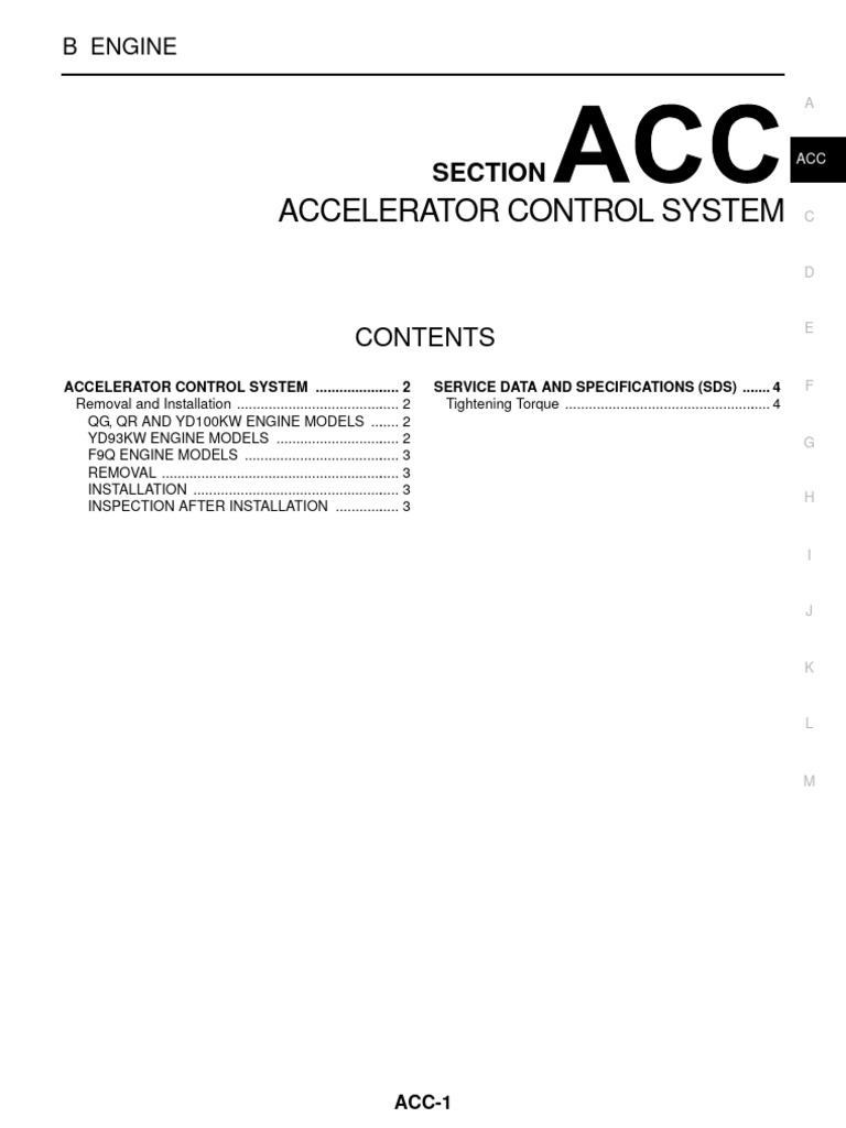 Accelerator Control System: Section | PDF | Throttle | Vehicles