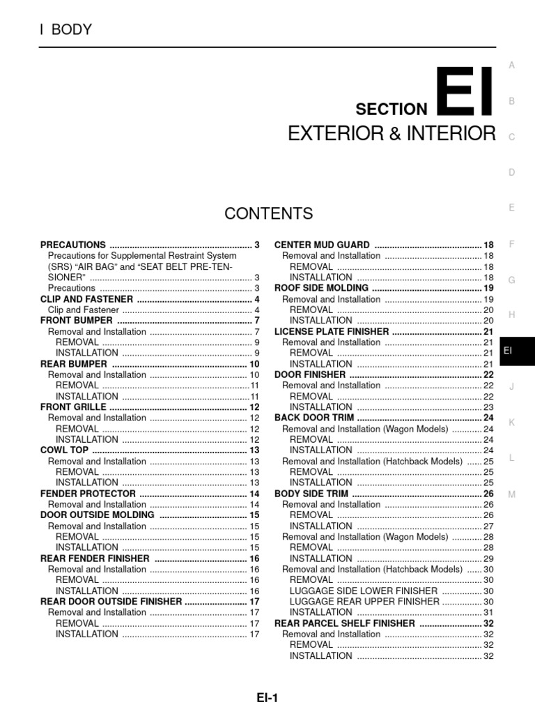Exterior & Interior: Section | PDF | Airbag | Trunk (Car)