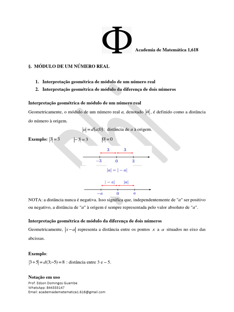 Aula 3 - Interpretação Geométrica de Módulo Da Diferença de Dois ...