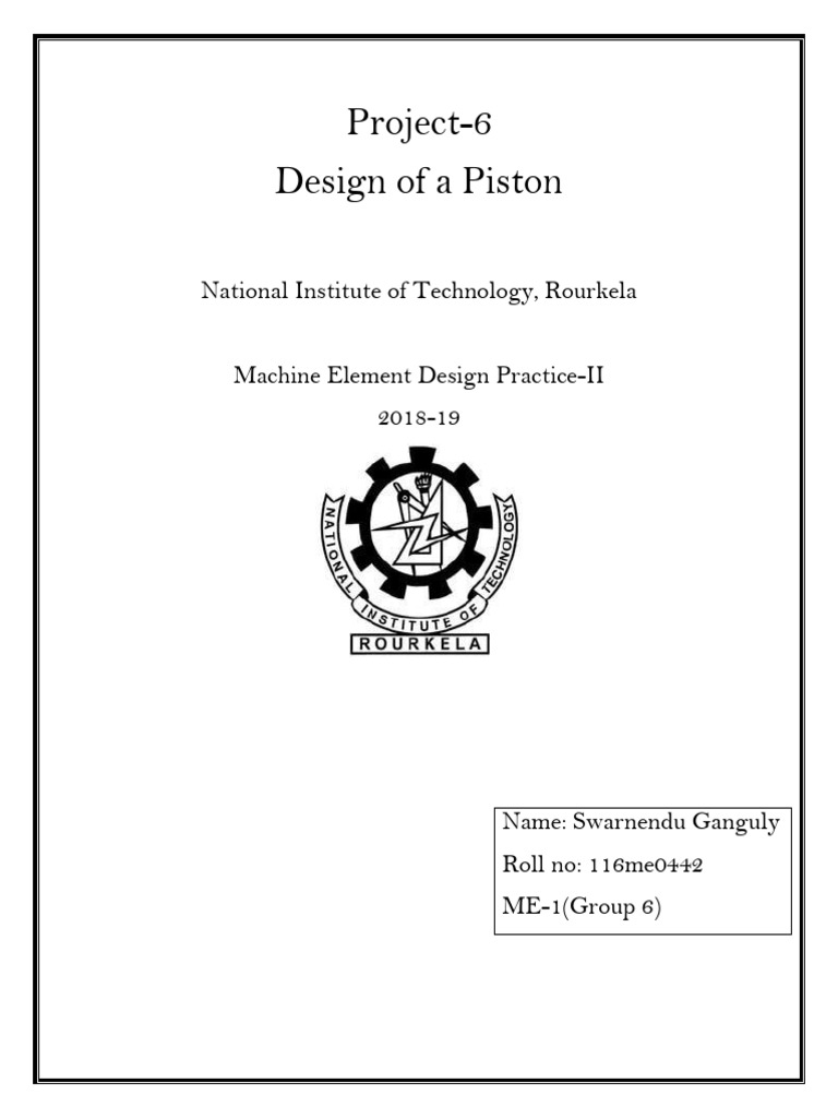 Design Of A Piston Pdf Piston Mechanical Engineering