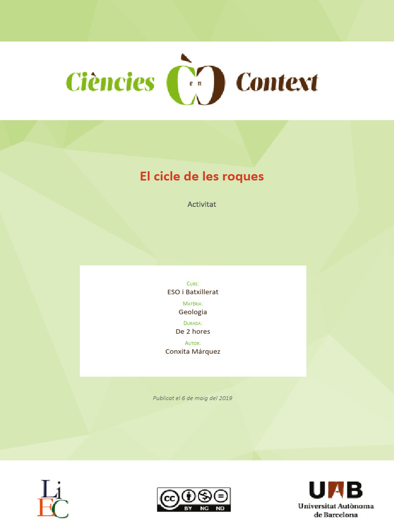 Activitat Ciencies en Context Cicle Roques | PDF