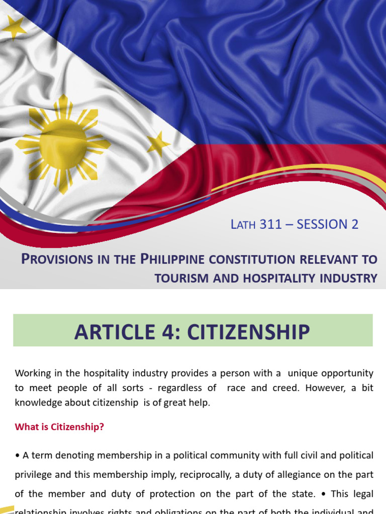 WK 3 Lecture 3 Citizenship Provisions in The Constitution Relevant To ...