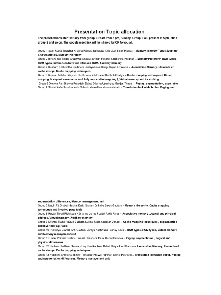 Topic Allocation | PDF | Religion & Spirituality