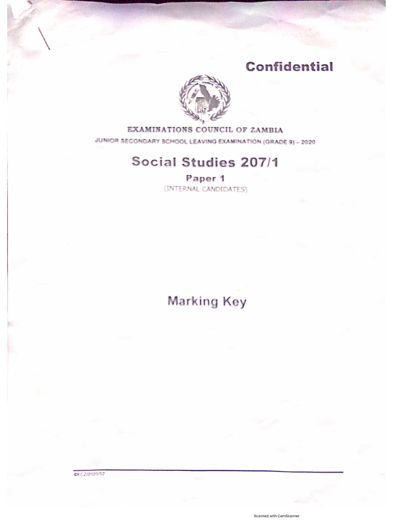 2020 G 9 S.S Marking Key | PDF