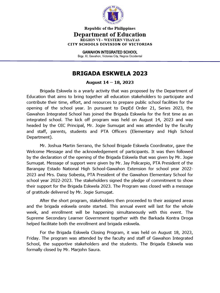 Accomplishment Report | PDF | Philippines