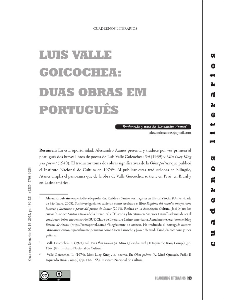 Luis Valle Goicochea - Duas Obras em Português | PDF | America latina