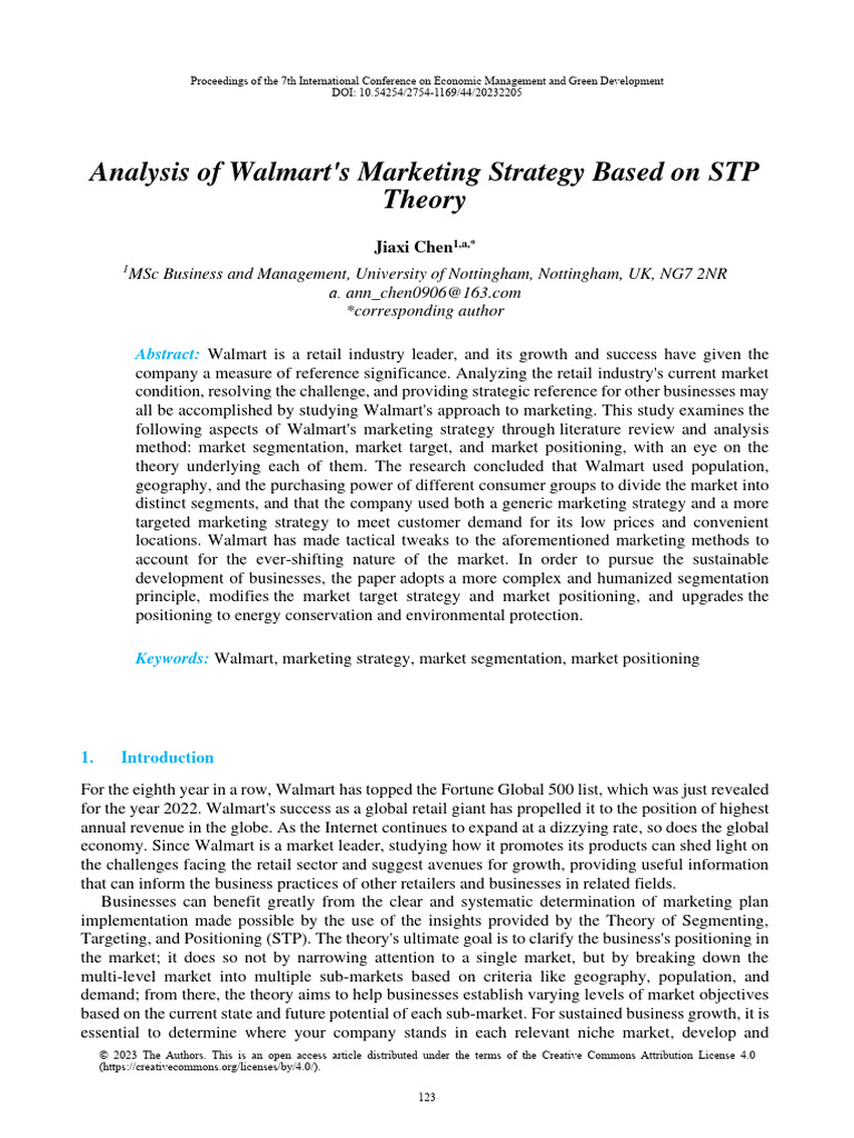 Analysis of Walmarts Marketing Strategy Based On | PDF | Retail | Walmart