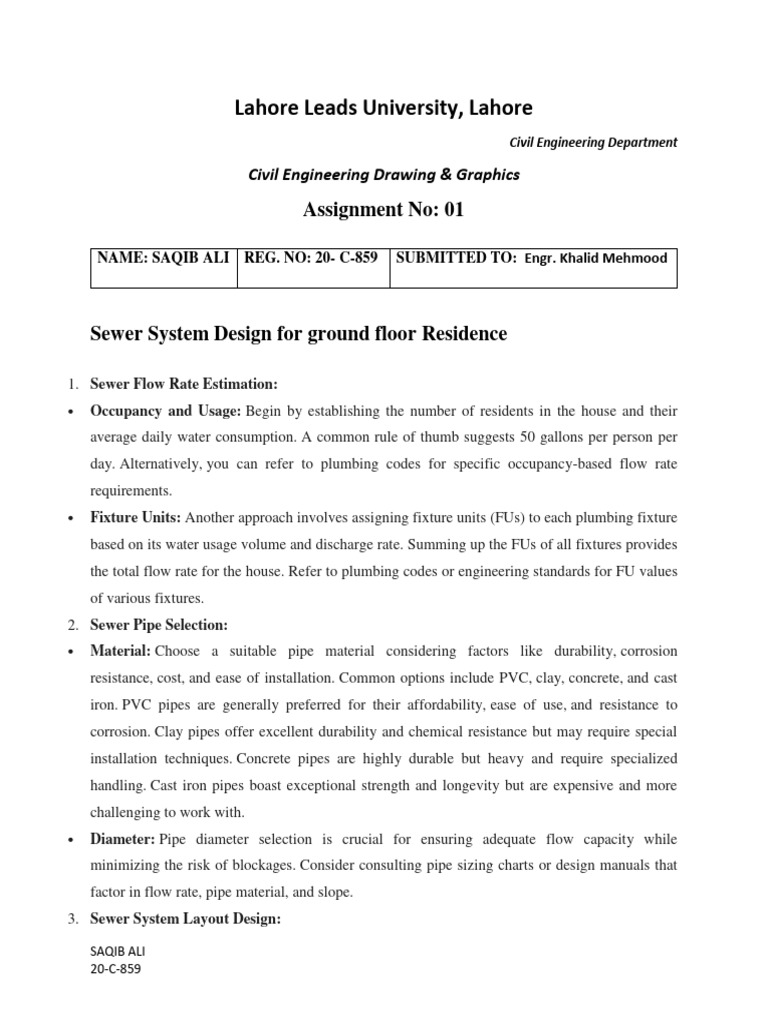 Ass 1 Drawing Download Free Pdf Plumbing Sanitary Sewer