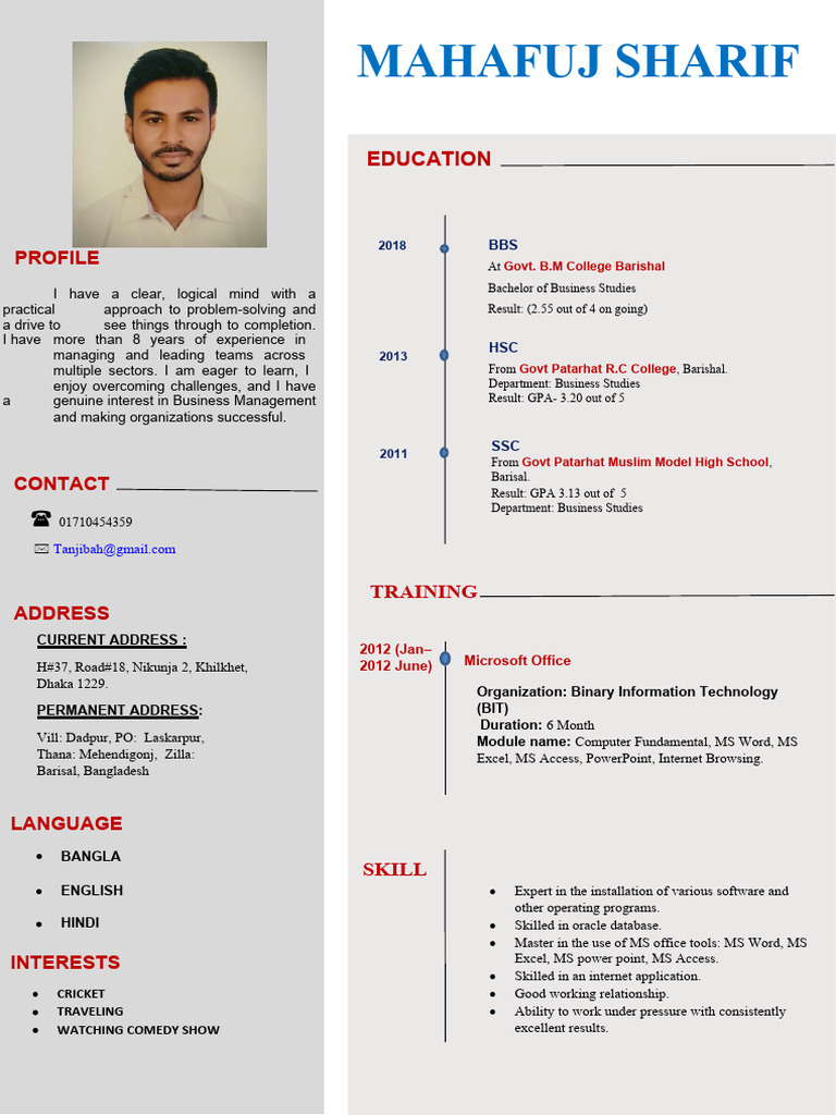 Resume of Mehedi | PDF | Microsoft Access | Microsoft Office