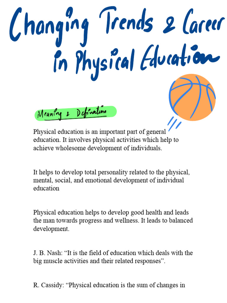 Changing Trends and Career in Physical Education | PDF | Wearable ...
