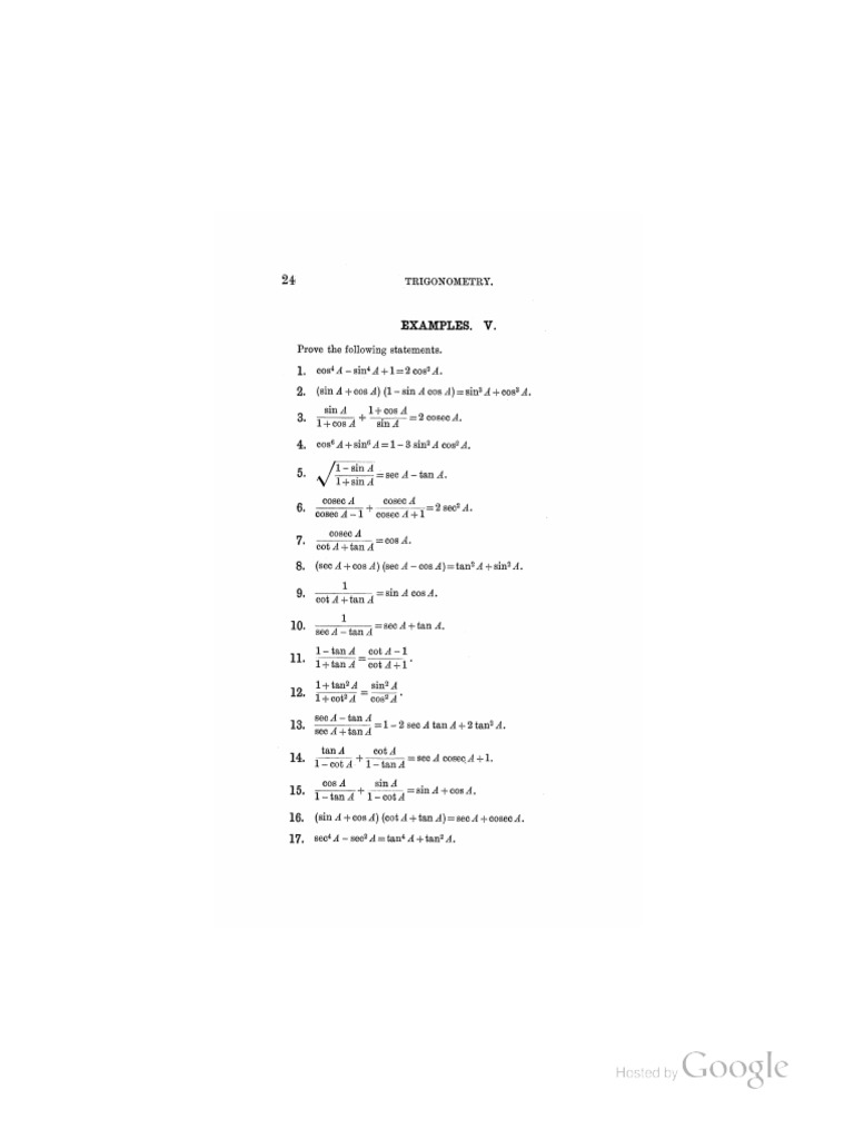 SL Loney Sleceted Questions Trigonometry | PDF