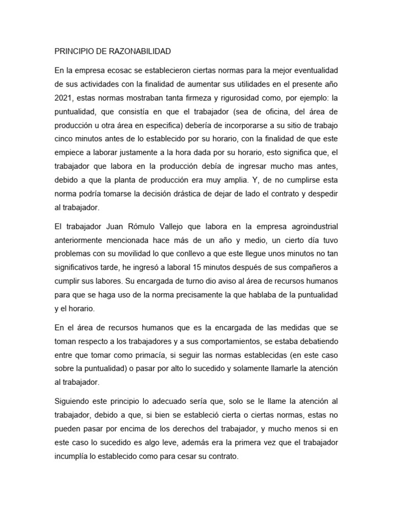 Principio de Razonabilidad | PDF | Crecimiento personal y profesional | Negocios
