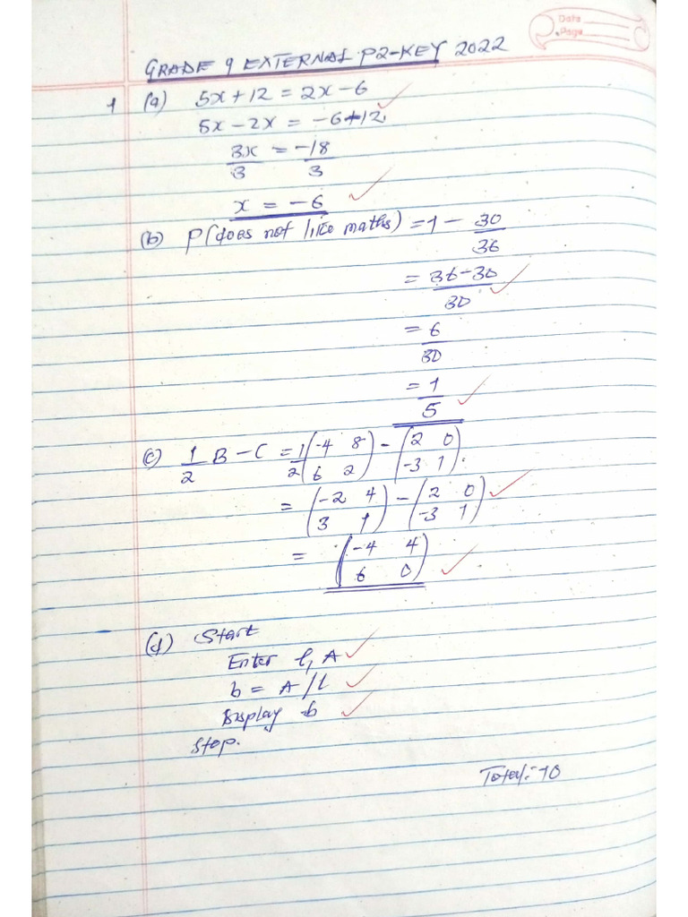 G9 Maths P2 Ext 2022 | PDF