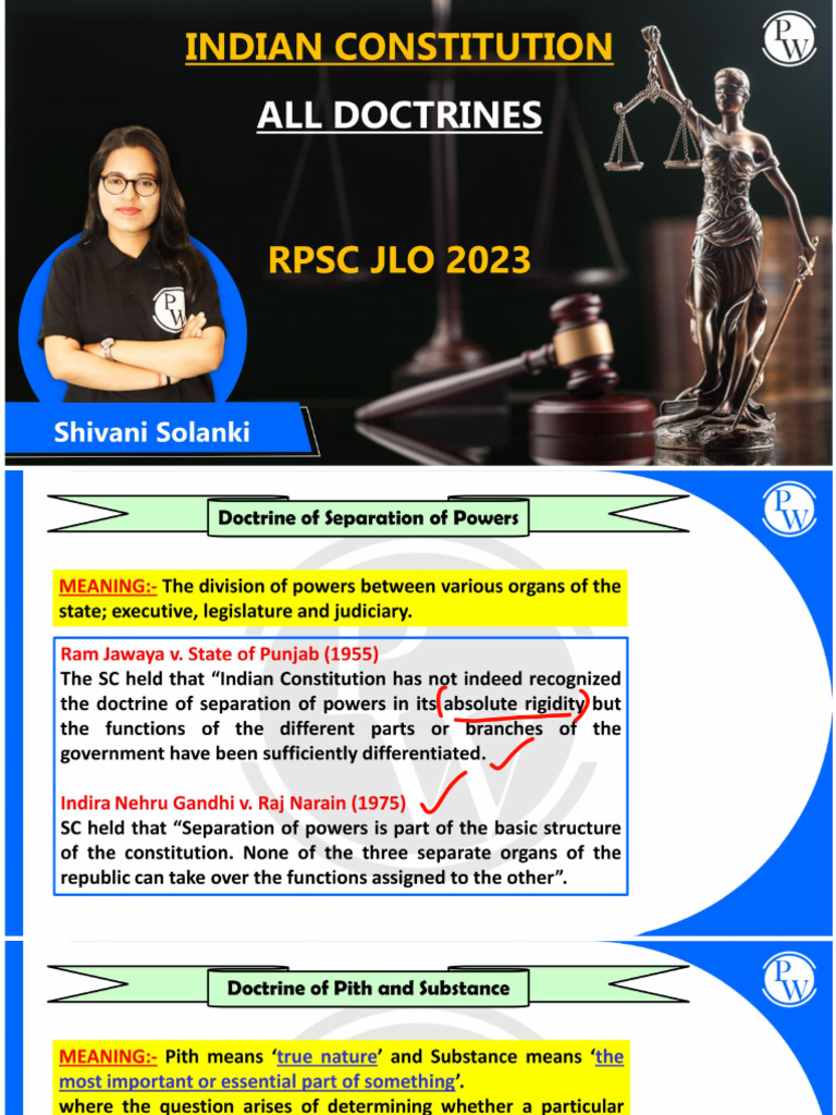 Constitution Doctrine by Shivani Mam | PDF