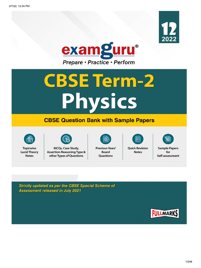 Physics ExamGuru Class 12 CBSE Term 2 Question Banks WWW - examSAKHA.in ...