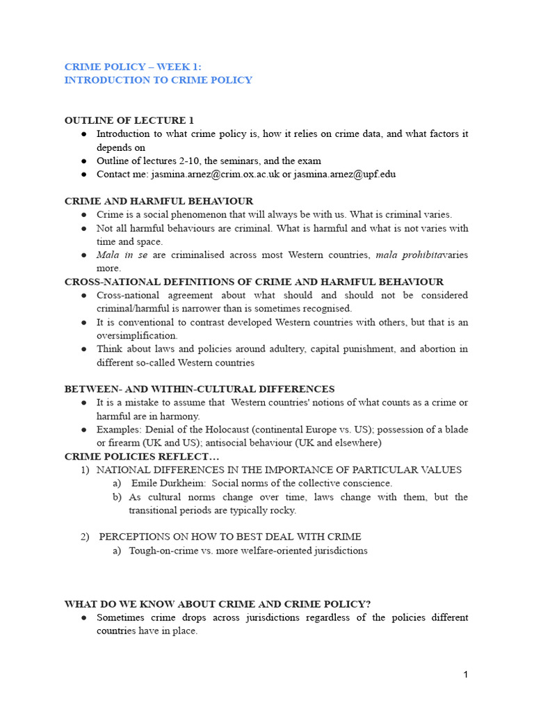 Crime Policy | Download Free PDF | Crimes | Crime & Violence