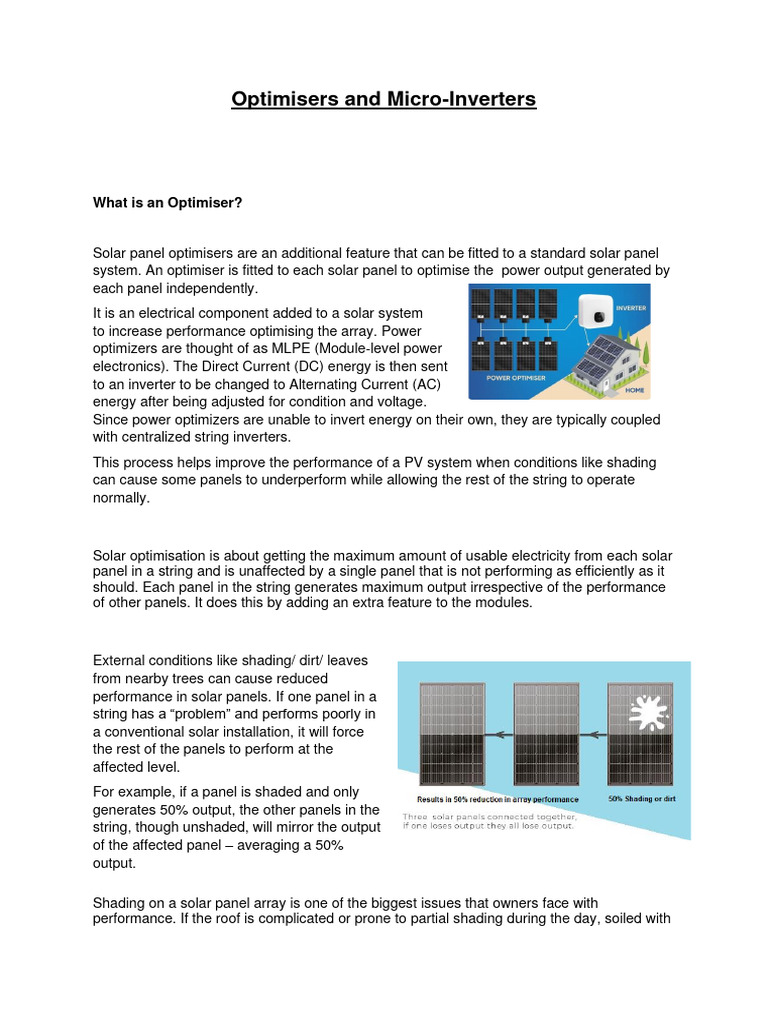 Solar Panel Optimisers Guide | PDF | Solar Panel | Solar Power