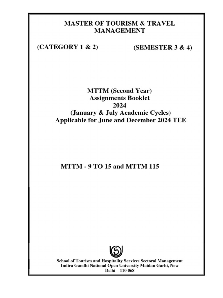 MTTM 2nd Year 2024 | PDF | Tourism | Transport