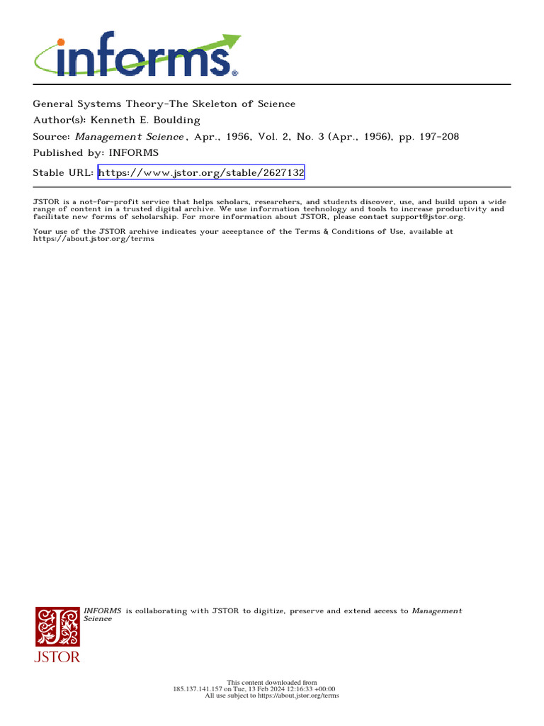 General Systems Theory Overview | PDF | Theory | Science